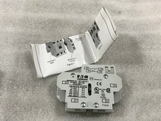 Eaton C320KGS3 Auxiliary Contact Freedom NEMA Side Mount 10a 600vac for ...