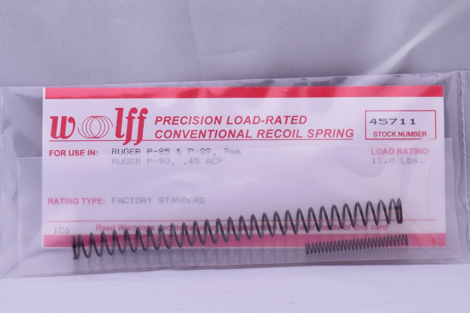 Wolff Ruger P85/P89/P90 9mm & .45 ACP Recoil Spring 11lb 45711 | eBay