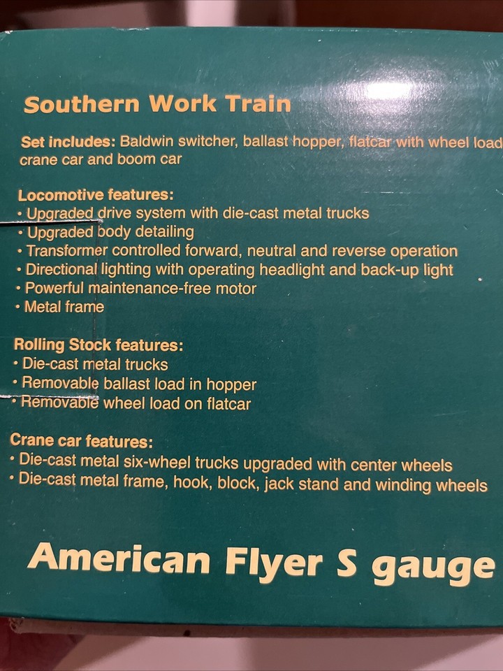 American Flyer 6-49613 Southern Work Train / S Gauge / MIB | eBay