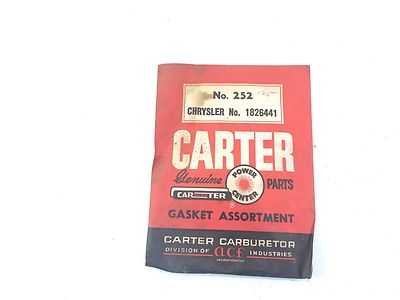 Vintage Carter Carburetor Gasket Assortment No. 252 Chrysler No ...