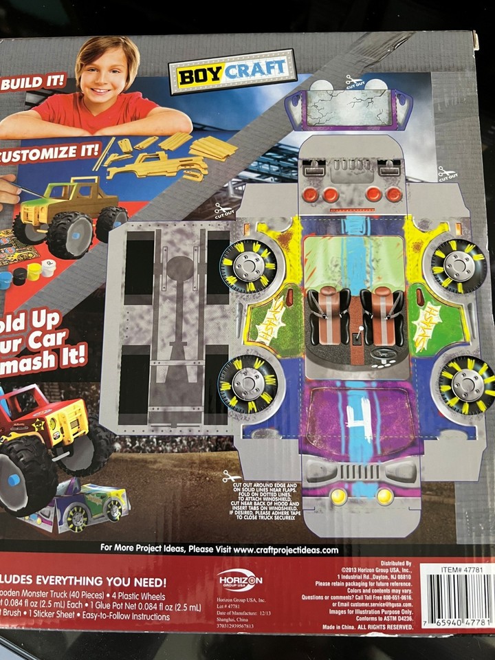 Monster Truck Build Your Own 40 Pieces Build Paint & Play by Boy Craft ...