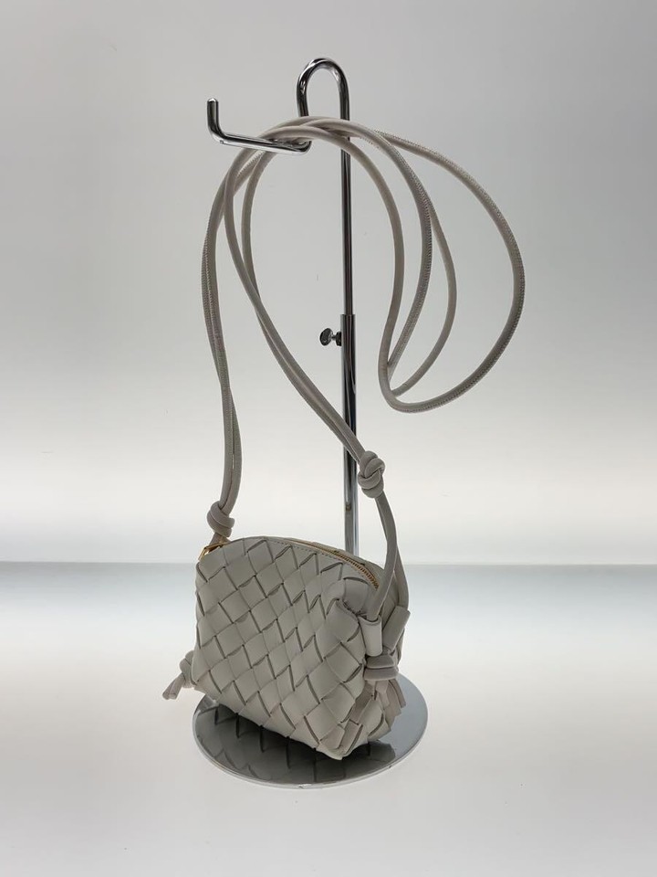 BOTTEGA VENETA Shoulder Bag Leather WHT Intrecciato Candy Loop Camera ...