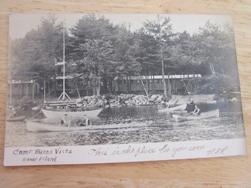 LAKE WINNIPESAUKEE NH Sandy Island SUMMER CAMP Buena Vista 1906 RPPC ...