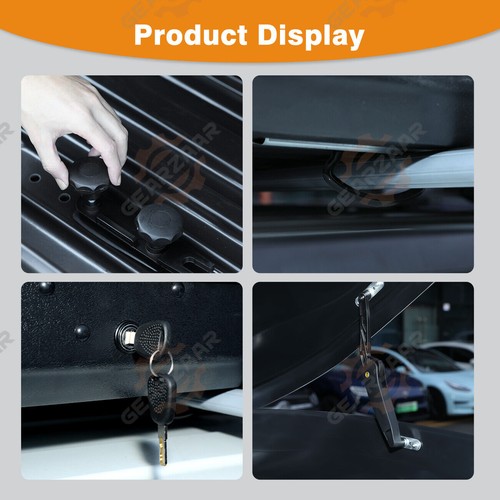 Car Roof Top Box Gloss Black 450L Large 90kg Luggage Top Car Budget UK ...