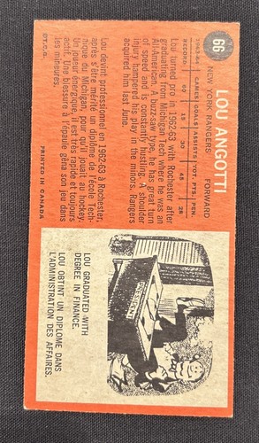 1962 Topps Hockey 66 Lou Angotti | eBay