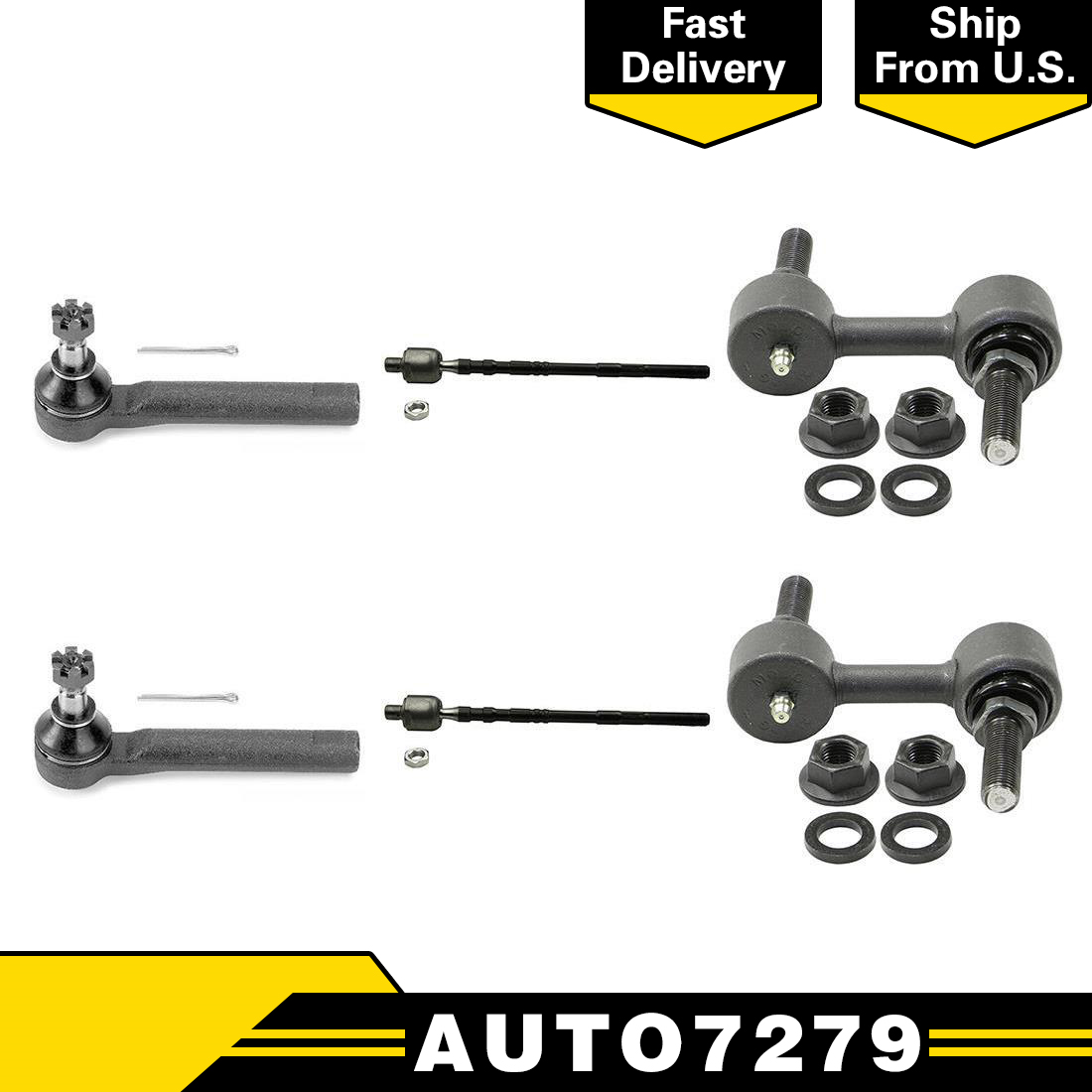 Moog 6pcs Front Inner&Outer Sway Bar Links Tie Rod Ends For 10-14 ...