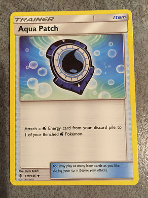 Aqua Patch 119/145 Uncommon Sun & Moon Guardians Rising Singles Pokemon ...