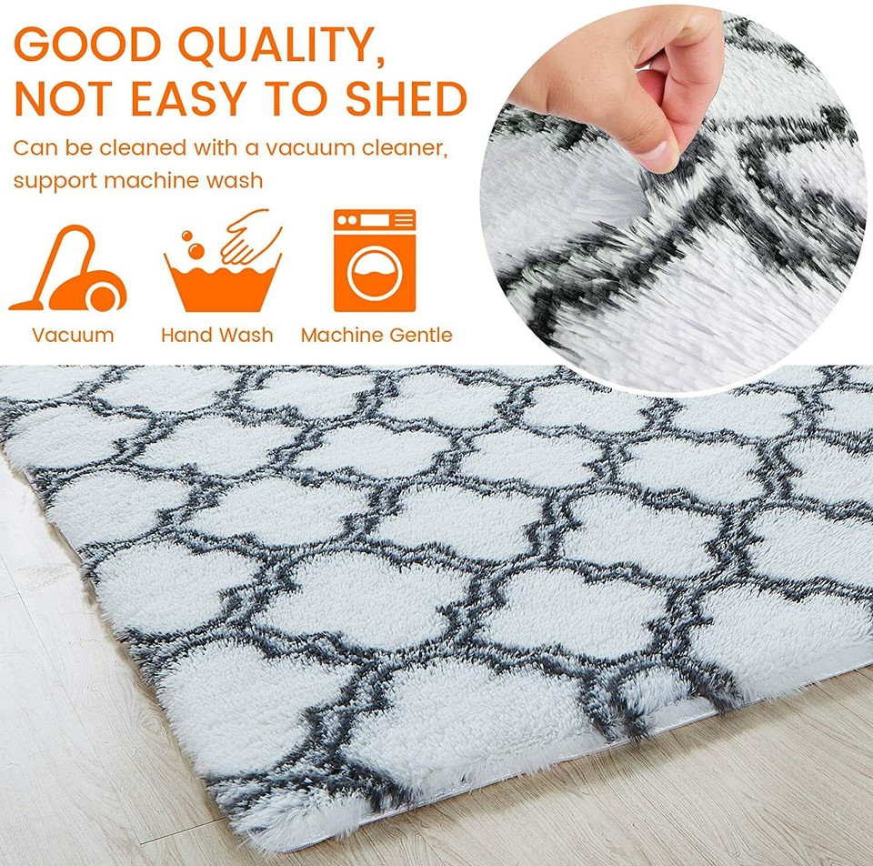 Luxury Fluffy Rug Ultra Soft Shag Carpet For Bedroom Living Room Big ...