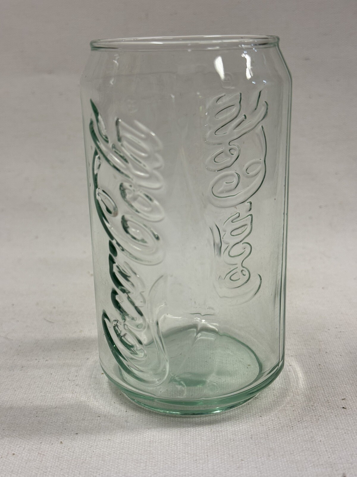 Coca Cola Can Shaped Embossed Logo Clear Glass | eBay