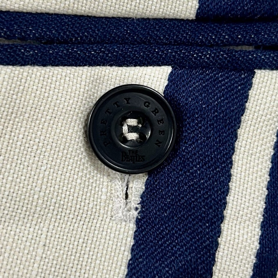 Japanese Import Pretty Green x The Beatles 36% Linen Stripe Trousers ...