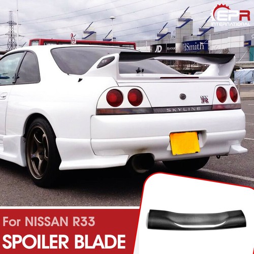 For NISSAN R33 GTR Carbon Fiber Shibi Devil Rear Spoiler Blade Add on ...