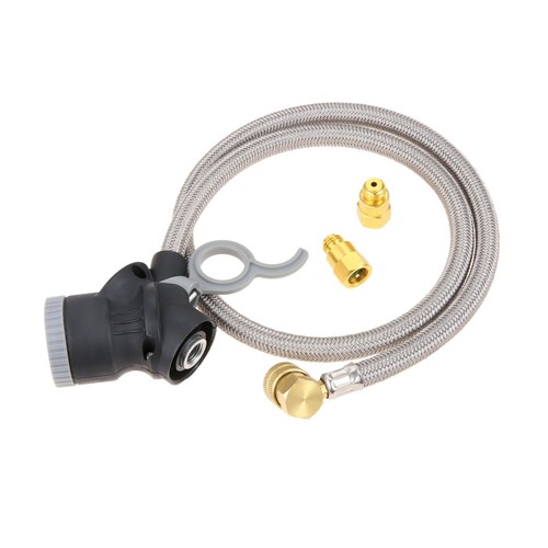 R134A Car AC Conditioning Charge Hose w/ Gauge 1/2" ACME Adapter Kit ...
