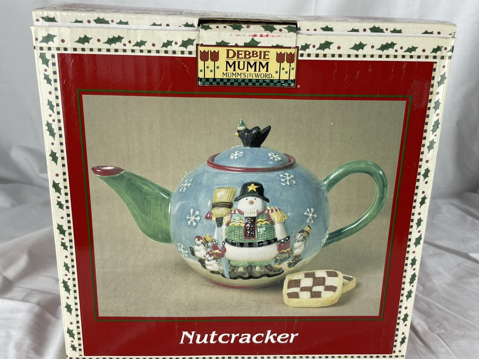 Debbie Mumm Mini Teapot Collection Series Nutcracker Christmas Snowman ...
