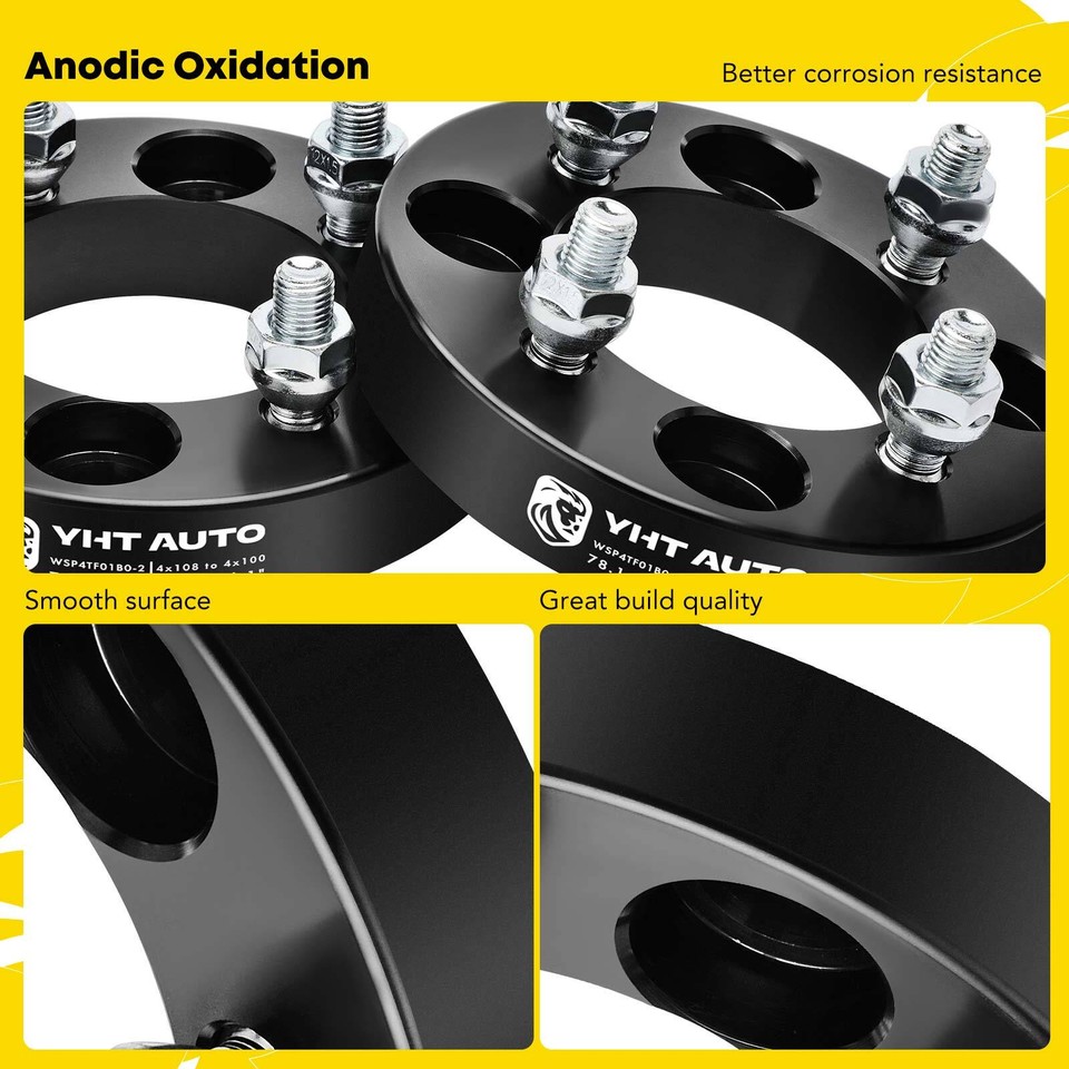 2x 4x108 to 4x100 Wheel Adapters 1" M12x1.5 78.1mm for Ford Thunderbird ...