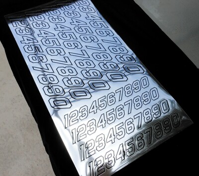 Chrome Number Decals - Graphics - RC Airplane Car - 3M 8518 Laminated ...