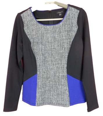 ANN TAYLOR Women Poly Rayon Fitted Blouse Long Sleeve Multicolor ...