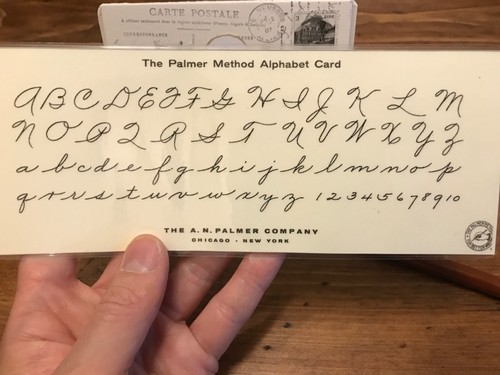 Palmer Method Of Hand Writing Penmanship American Cursive Alphabet Card ...