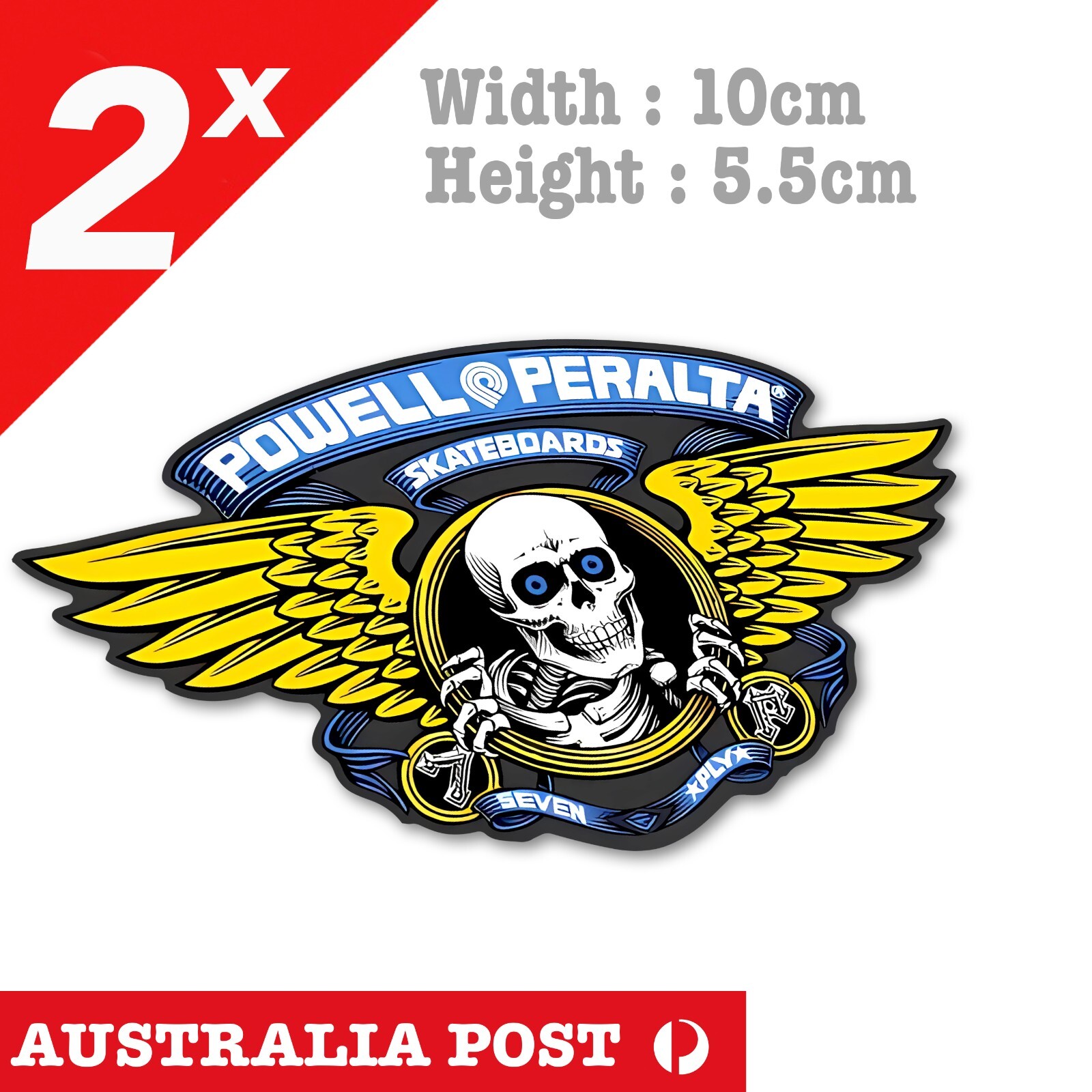 POWELL PERALTA WINGED RIPPER Skull Skateboarding Logo Decal Stickers ...