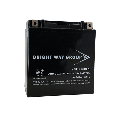Bright Way Group YTX16-BS (FA) Battery, Replaces Yuasa, Scorpion YTX16 ...