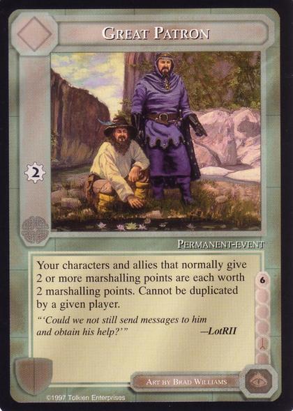 MECCG: Great Patron [Mint/Near Mint] The White Hand Middle Earth CCG ...
