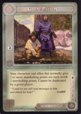 MECCG: Great Patron [Mint/Near Mint] The White Hand Middle Earth CCG ...