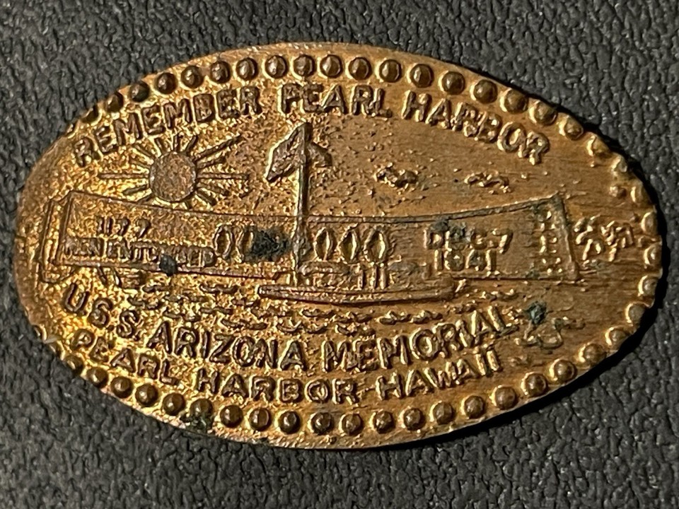 Remember Pearl Harbor USS Arizona Memorial Cu Elongated Penny #100605 ...