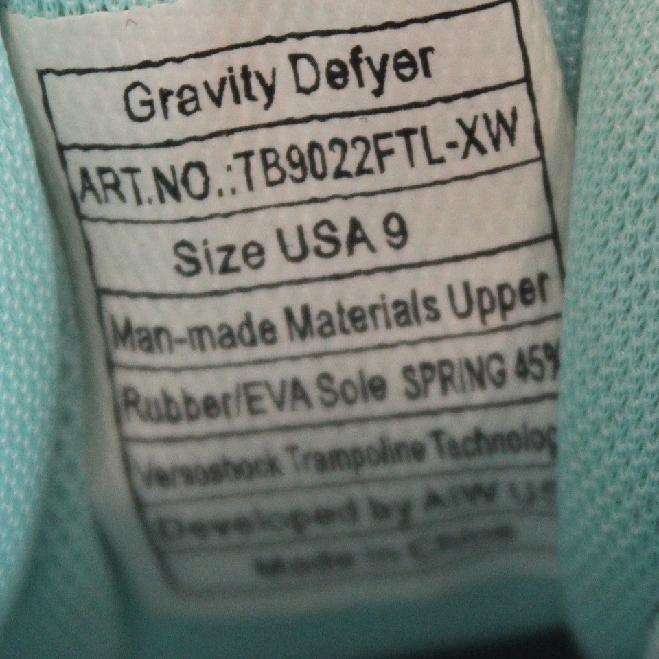 Gravity Defyer TB9022FTL XW Black Teal Womens Size 9 GDefy Comfort Fit ...