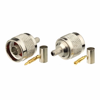 5-Pack N Type Male Crimp Solder Connector for RG223 Double Shield ...
