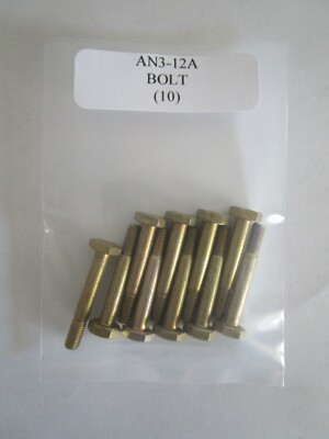 AN3-12A Hex Bolt 10-32 x 1-9/32" Plated Steel - Lot of 10 | eBay