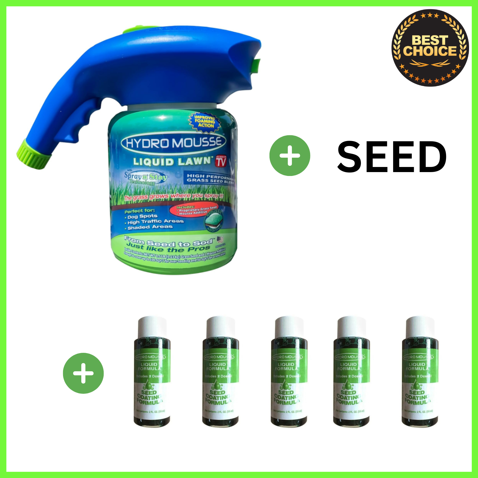 Hydro Mousse Liquid Lawn HouseHold Seeding System Spray Seed Care Grass ...