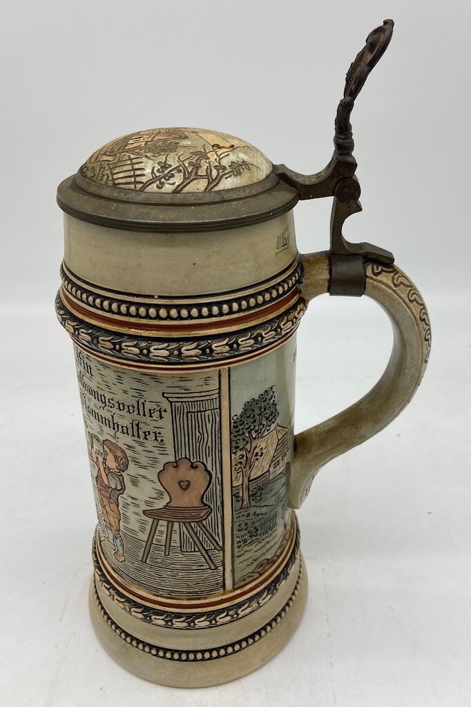 Merkelbach and Wick Character Lidded Beer Stein Germany late 1800s ...