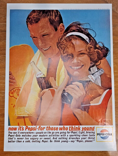 Magazine Ad - 1963 - Pepsi - Man and Woman - approx 13x10" | eBay