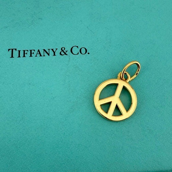 RARE Tiffany & Co. 18k Yellow Gold Peace Sign Symbol … - Gem