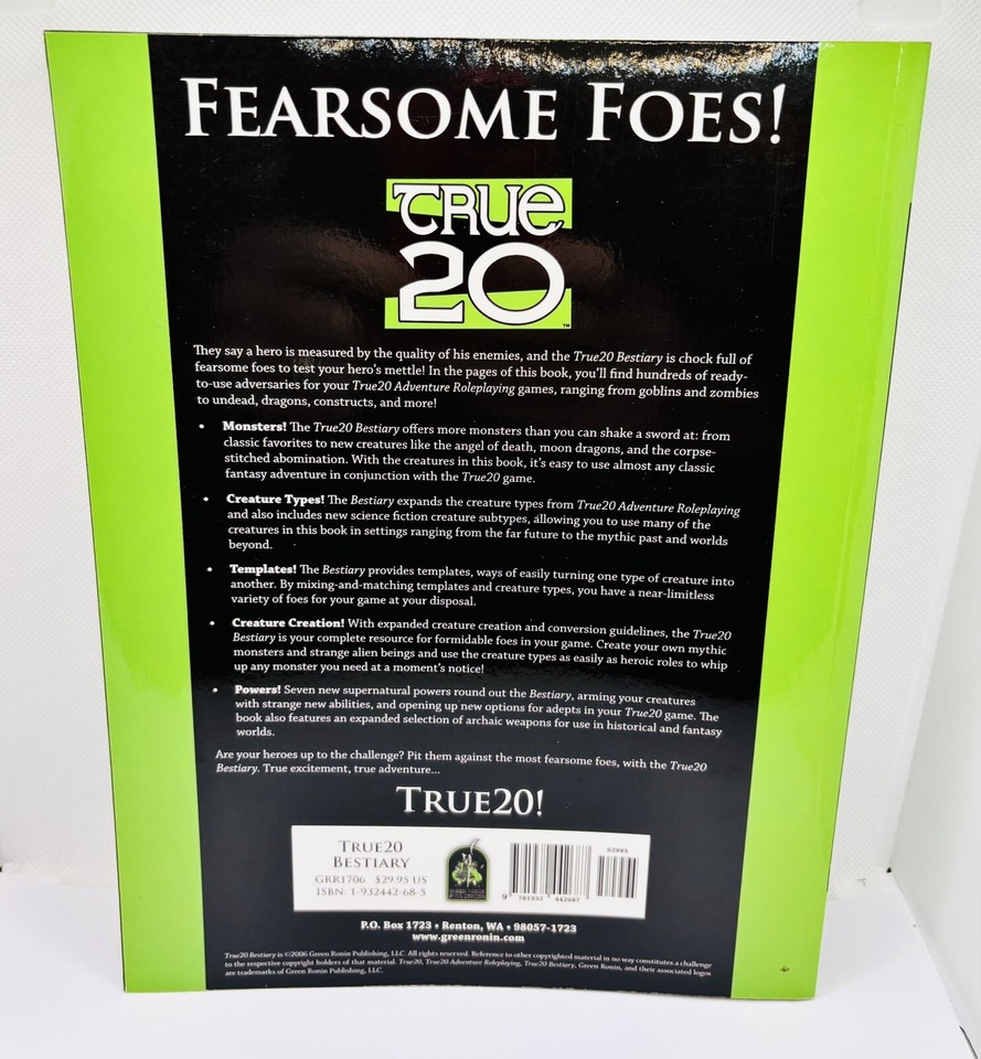 True20 Bestiary - Matthew E Kaiser - Green Ronin Publishing - 2006 | eBay