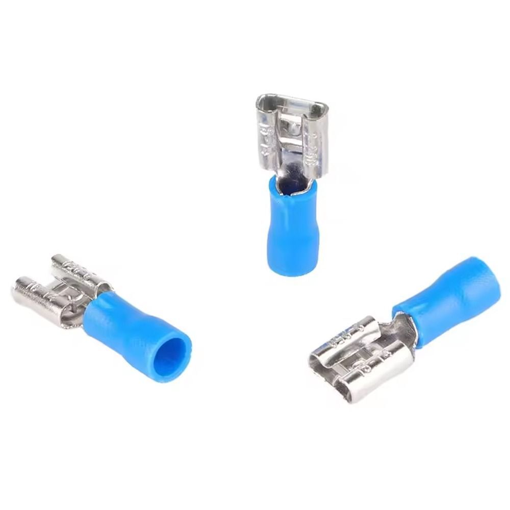 100PCS 16-14 AWG Blue Female Connector 4.8 x 0.5mm Spade Crimp ...