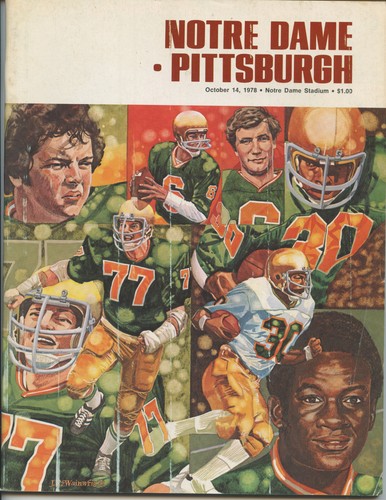 1978 NOTRE DAME v PITTSBURGH FOOTBALL PROGRAM (JOE MONTANA, DAN DEVINE ...