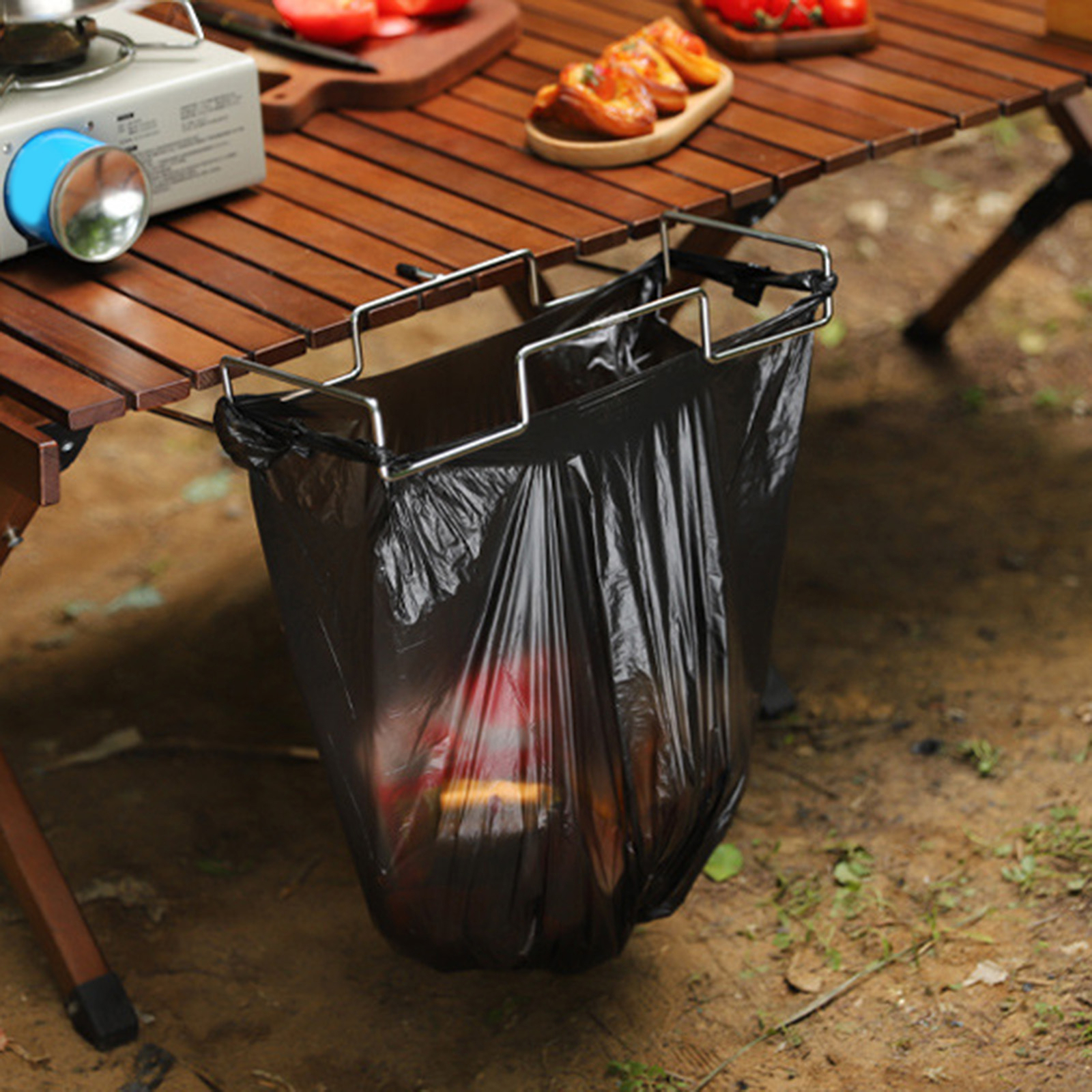 Trash Bag Hanger Kitchen Trash Rack Garbage Bag Holder with Load ...