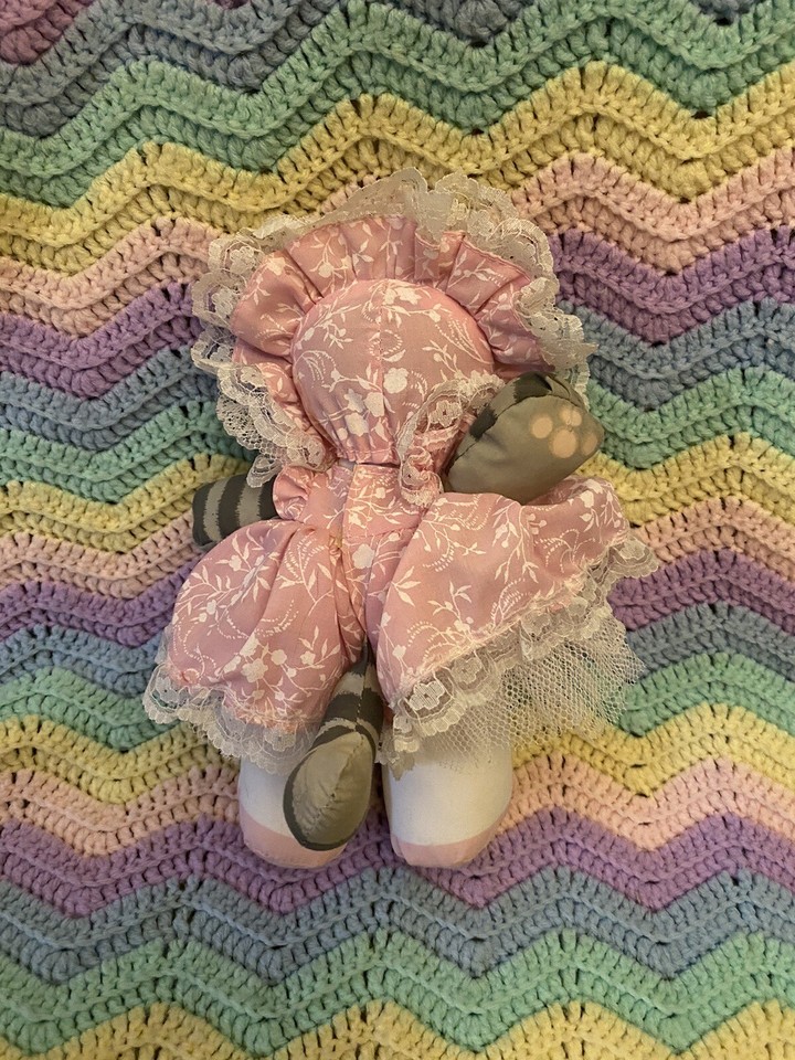 Vtg 1989 Applause Dustyn Schear Tabby Dolly Cat Pink Dress Bonnet Plush ...