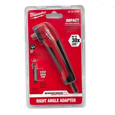 Milwaukee SHOCKWAVE Impact Duty Right Angle Drill Adapter 1/4" 48-32 ...
