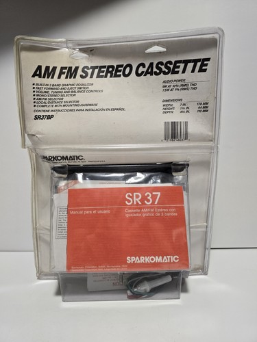 Sparkomatic AM FM Stereo Cassette Deck Player For Car Or Truck SR37 BP ...