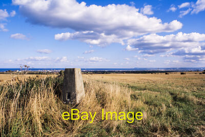 Photo 12x8 Trig point in stubble field Hart The pillar is named Hart ...