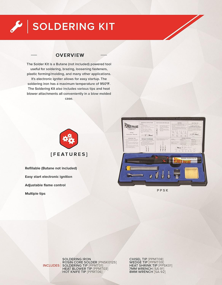 Butane Soldering Kit (PPSK) [Automotive Diagnostic Car Test Tool, Easy ...