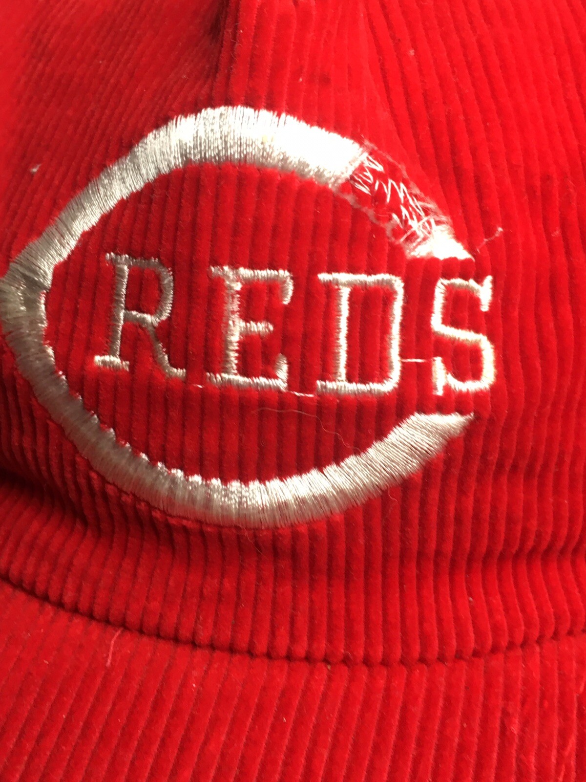 Vintage Cincinnati Reds Snapback Corduroy Baseball MLB Hat Snapper ...