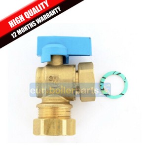Universal Angled 90 Degree Isolation Valve 22mm x 3/4" For Boilers ...
