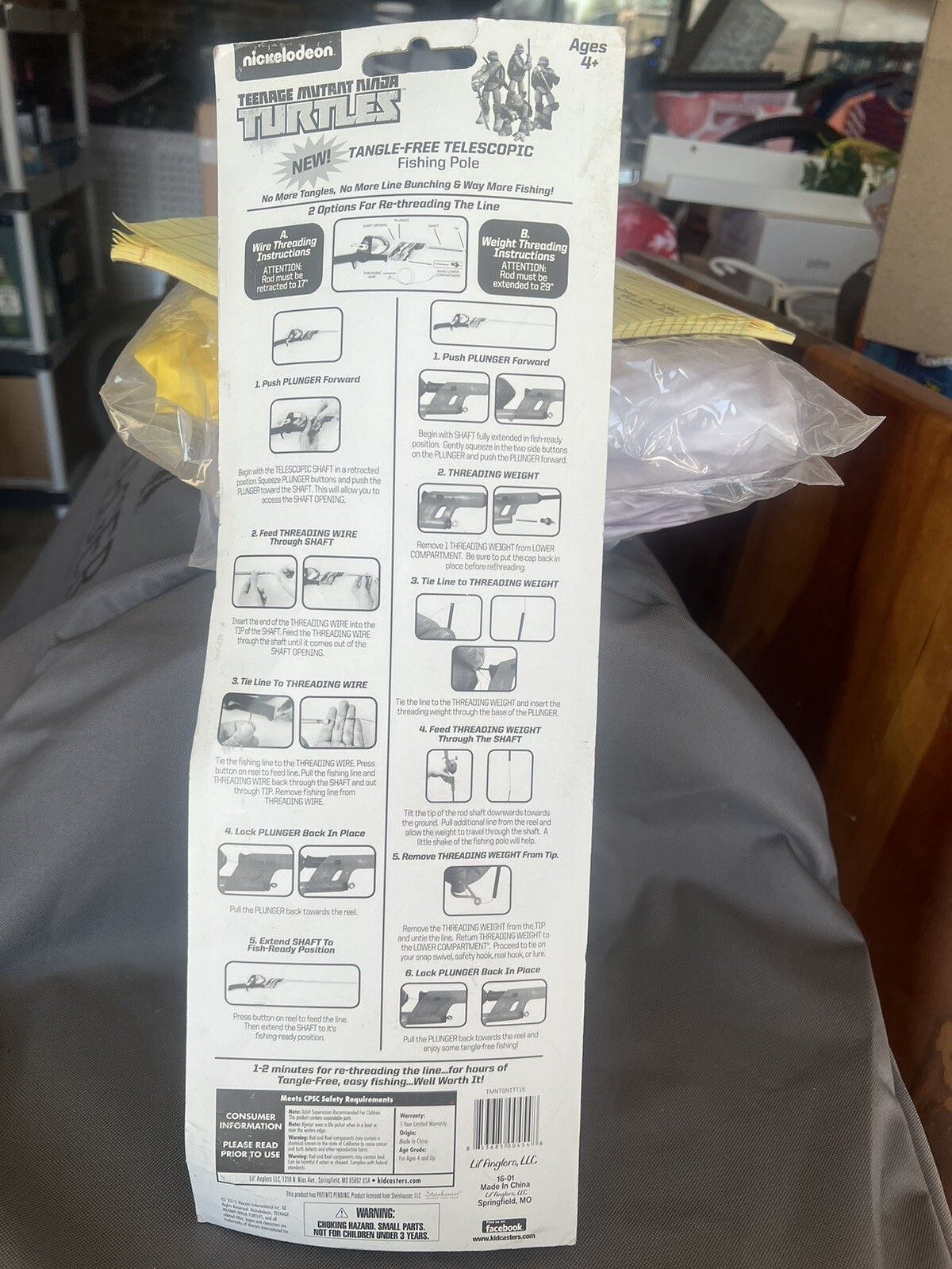 4x Teenage Mutant Ninja Turtles Kids Tangle Telescoping Fishing Poles ...