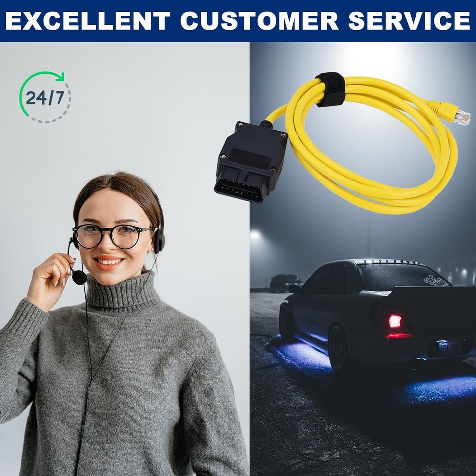 ENET Ethernet Cable For BMW OBD ICOM E-SYS ISTA Bimmercode F-Series ...