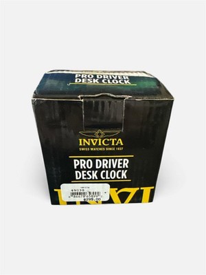 Invicta Pro Driver Desk Clock Model 49038 Brass Finish New In Box ...
