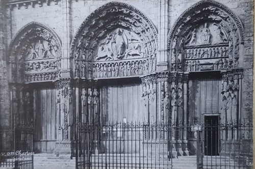 Three Portals, Chartres Cathedral, France, Magic Lantern Glass Slide ...