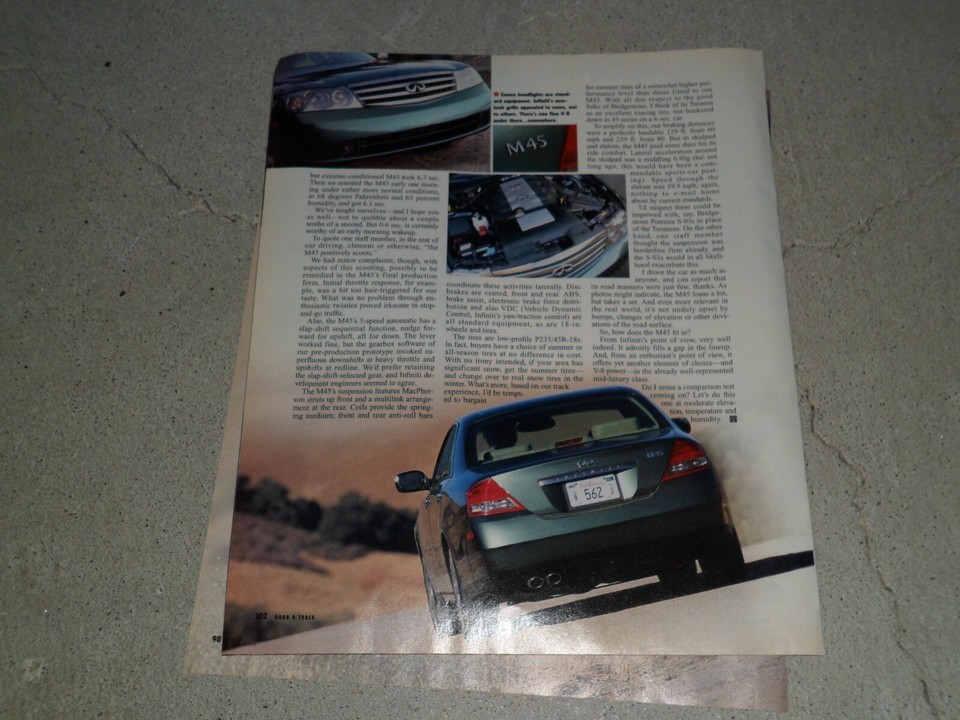 2002 GMC ENVOY XL 2003 INFINITI M45 AD / ARTICLE | eBay