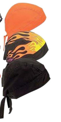 GRAB BAG OF 6 PIECES ASSORTED BANDANA CAPS / HATS biker wrap around hat ...